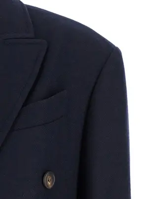 Brunello Cucinelli Double-breasted Long-sleeved Coat - Black