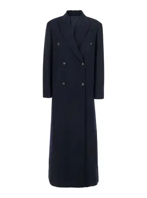 Brunello Cucinelli Double-breasted Long-sleeved Coat - Black