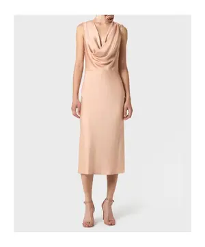 Blumarine Draped Neckline Midi Dress