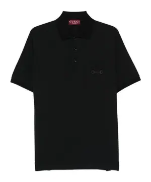 Gucci Stretch Piqué Polo Shirt - Black