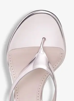 Alaïa Metallic Slingback Thong Sandals