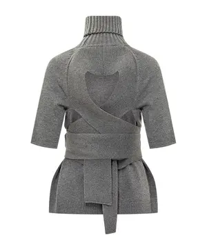 LANVIN Cut Out Detailed Roll Neck Knitted Top