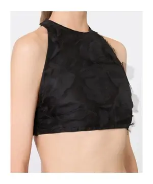 Max Mara Mxsfumetto Cut-out Crop Top - Black