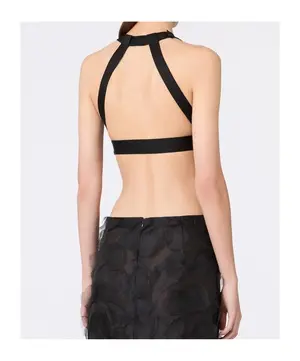 Max Mara Mxsfumetto Cut-out Crop Top - Black