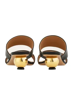 FERRAGAMO Sculptural Heel Sandals - Black
