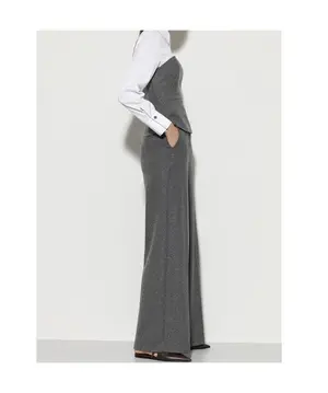 LUISA CERANO Belted Loop Casual Pants - Dark Gray