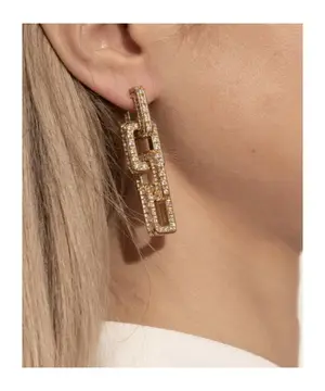 Marni Crystal Embellished Link Drop Earrings