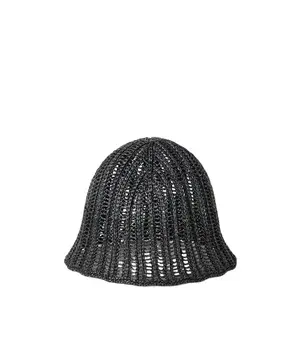 Brunello Cucinelli Techno Raffia Bucket Hat - Black
