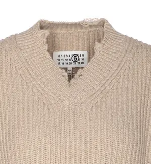 MAISON MARGIELA Distressed V-neck Jumper