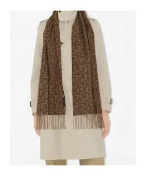 Burberry B Charm Fringed-edge Scarf