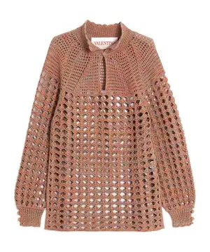 Valentino Garavani Crochet High Neck Jumper