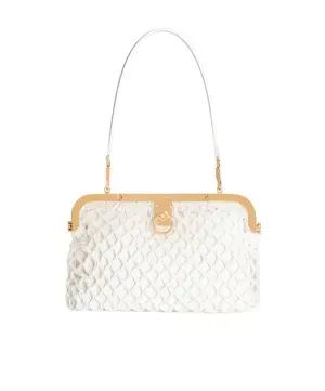 Dolce & Gabbana Amanda Handbag In Mesh And Palmellato Calfskin - White