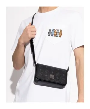 Mcm Monogram Embossed Flap Shoulder Bag