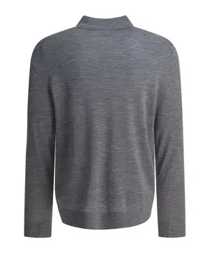 Vince Merino Wool Polo Shirt - Heather Gray