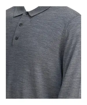 Vince Merino Wool Polo Shirt - Heather Gray