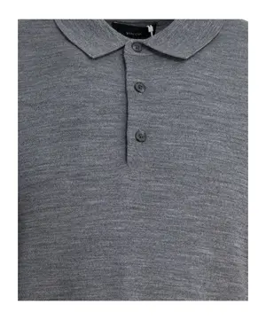 Vince Merino Wool Polo Shirt - Heather Gray