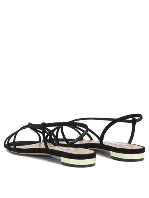 AQUAZZURA Low Heeled Sandals - Black
