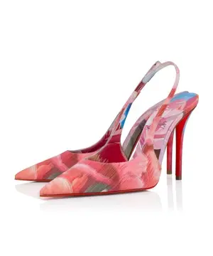 CHRISTIAN LOUBOUTIN Printed Slingback High Heel Pumps - Multi-color