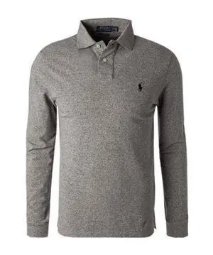 Polo Ralph Lauren Logo Embroidered Long-sleeve Polo Shirt - Gray