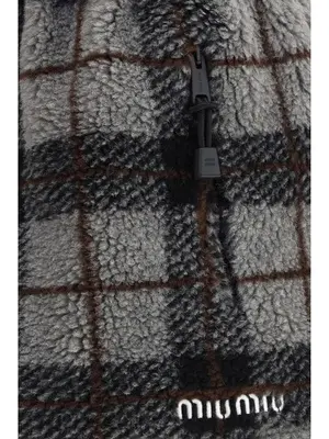 Miu Miu Teddy Bear Check Mini Skirt - Gray/black