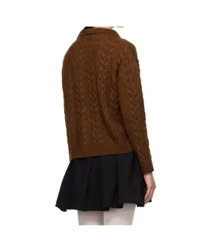 SHUSHU/TONG Floral Appliqué Polo Jumper