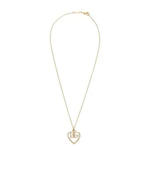 Dolce & Gabbana Heart Logo Pendant Necklace - Yellow