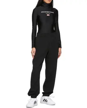 Alexander Wang Long Sleeve Turtleneck Bodysuit With Logo Detail