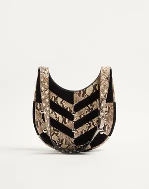 Valentino Garavani Vlogo Signature Chevron Shoulder Bag - Black