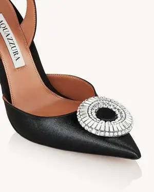 AQUAZZURA Crystal Embellished Slingback Stilettos