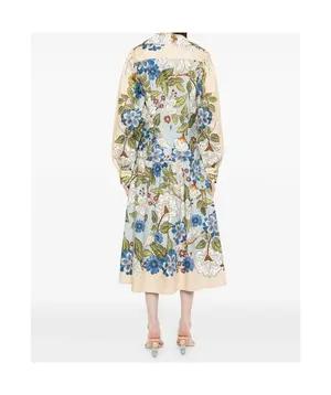 Farm Rio Printed Collared Long Sleeve Dress