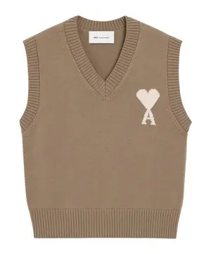 AMI Paris De Coeur V-neck Knitted Vest - No