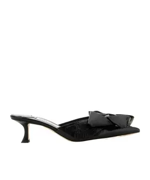 JIMMY CHOO Staz 50 Mules With Bow Detailing