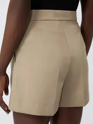 Max Mara Pleated High-waist Tailored Shorts - Khaki