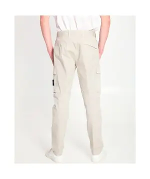 Stone Island Logo Patch Cargo Trousers - Light Grey