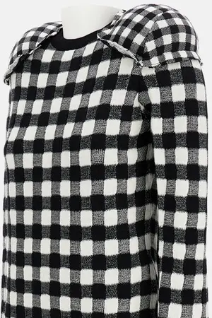 Comme Des Garçons Loose Knit Sweater With Padded Shoulders And Check Pattern