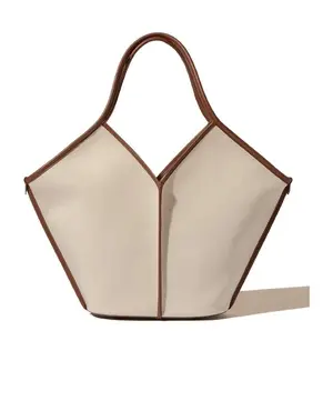 Hereu Calella Open Top Tote Bag - Beige/chestnut