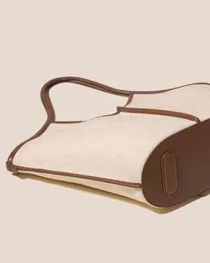 Hereu Calella Open Top Tote Bag - Beige/chestnut