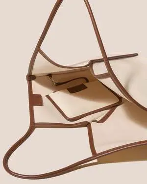 Hereu Calella Open Top Tote Bag - Beige/chestnut