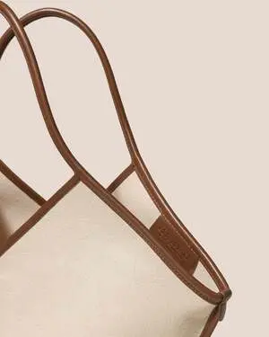 Hereu Calella Open Top Tote Bag - Beige/chestnut