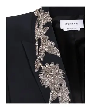 Alexander McQueen Single Breasted Embellished Blazer