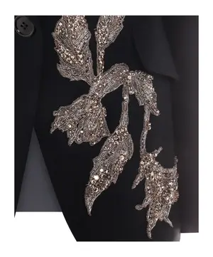 Alexander McQueen Single Breasted Embellished Blazer