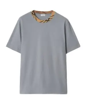 Burberry Checked-trim Crewneck T-shirt