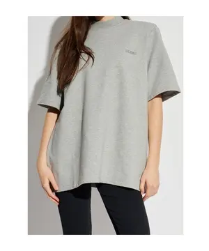Attico Logo Embroidered Oversized T-shirt - Gray