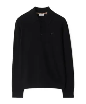 Burberry Ekd Embroidered Long-sleeved Polo Shirt