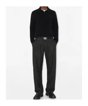 Burberry Ekd Embroidered Long-sleeved Polo Shirt