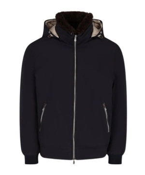 Brunello Cucinelli Shearling Neck Bomber Jacket - Black