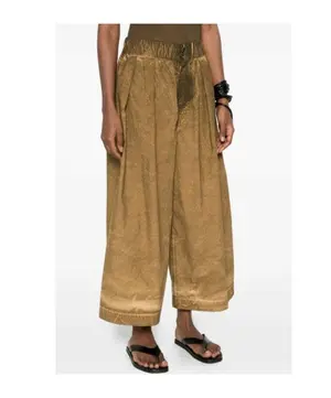 UMA WANG Elastic Waist Casual Pants - Brown