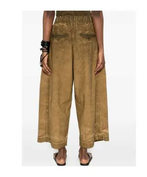 UMA WANG Elastic Waist Casual Pants - Brown