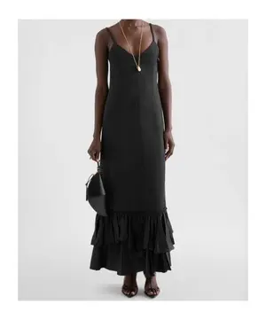 JIL SANDER Silk Blend Ruffle Dress