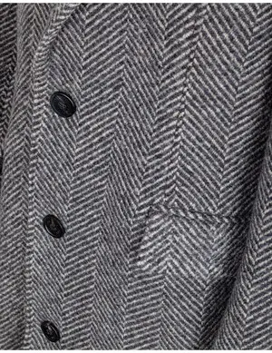 GOLDEN GOOSE Long Sleeve Herringbone Patterned Coat